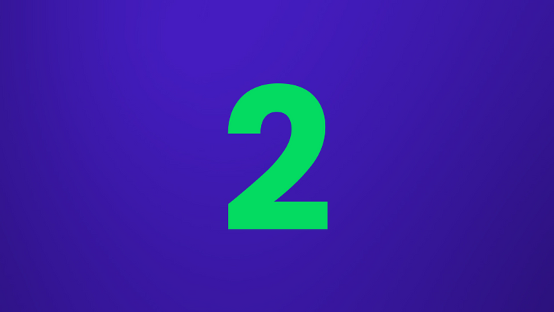 number 2 green background